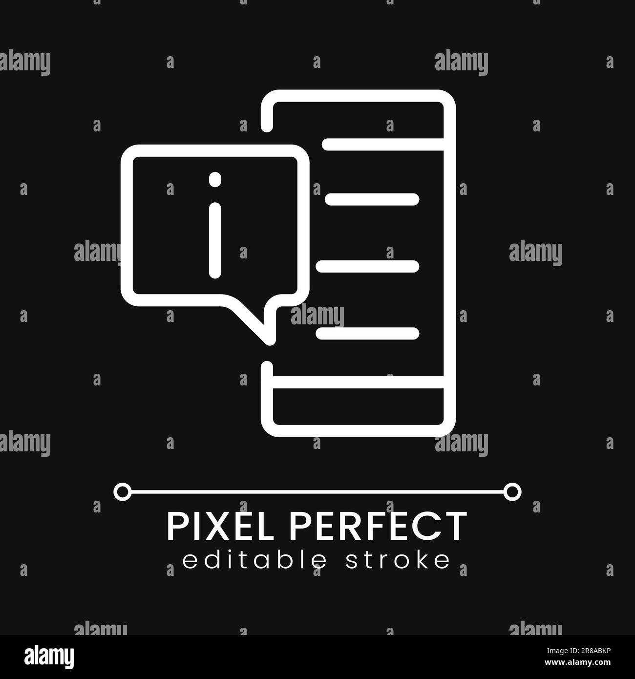 Get info from phone pixel perfect white linear icon for dark theme ...