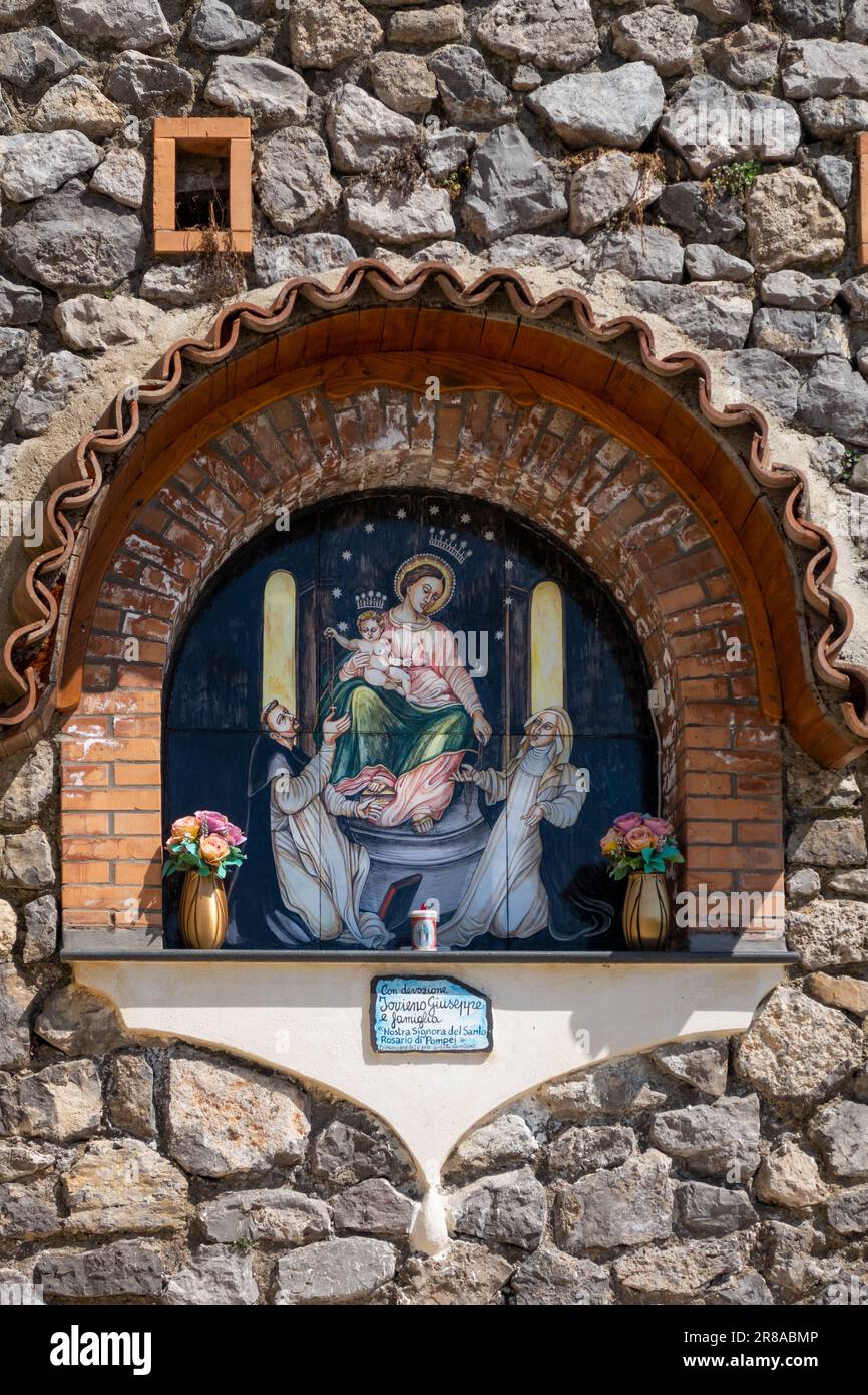 A shrine to our Lady of the Rosary venerated in Pompeii. The original ...