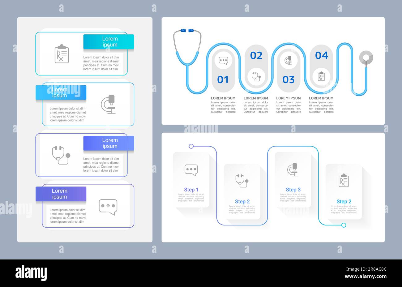 Medicine and healthcare infographic chart design templates set Stock ...