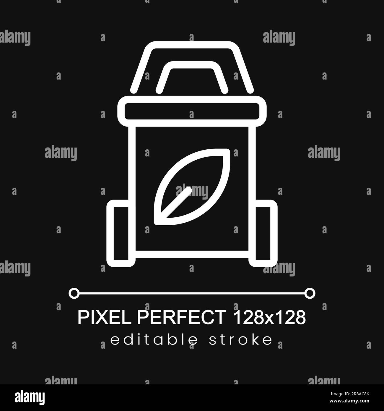 Garbage sorting pixel perfect white linear icon for dark theme Stock ...