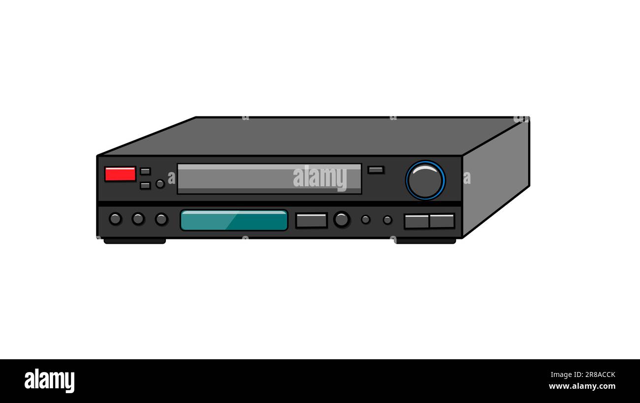 Gray old vintage retro hipster antique video recorder for videotapes ...