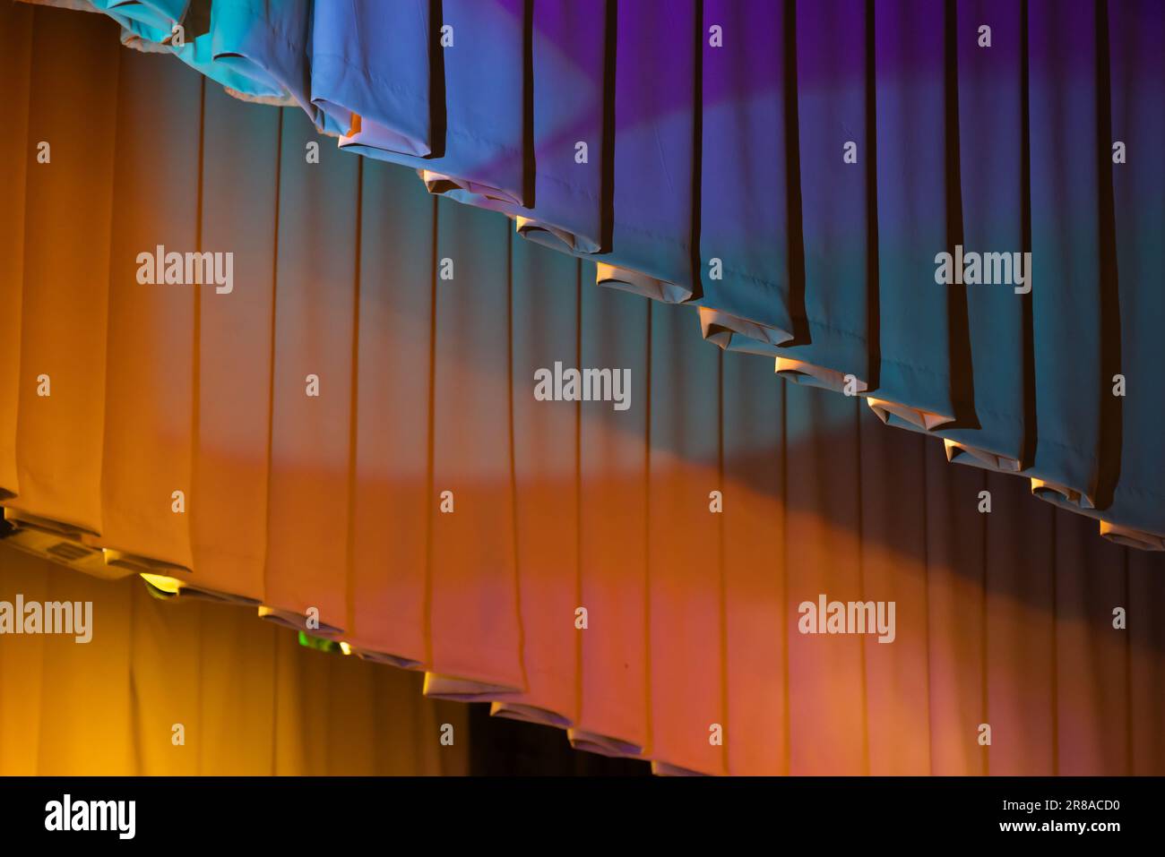 Curtains with colorful stage illumination, background photo texture ...