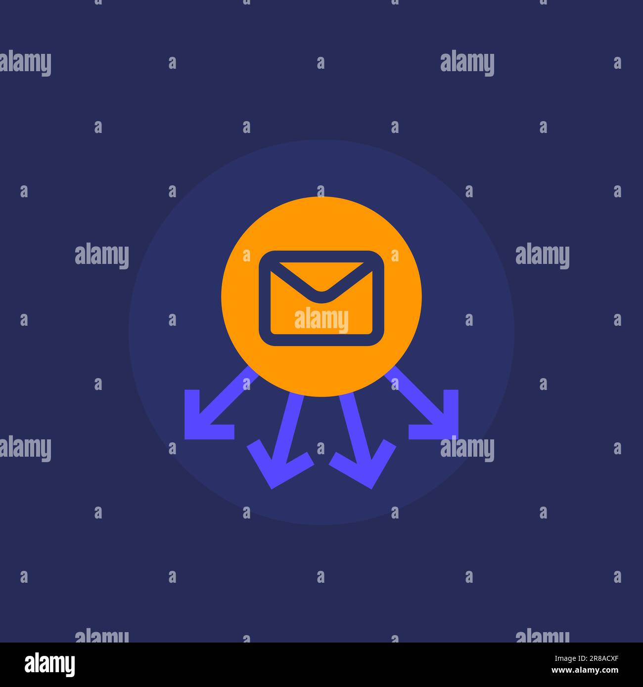email service, mail distribution icon, flat vector Stock Vector Image ...