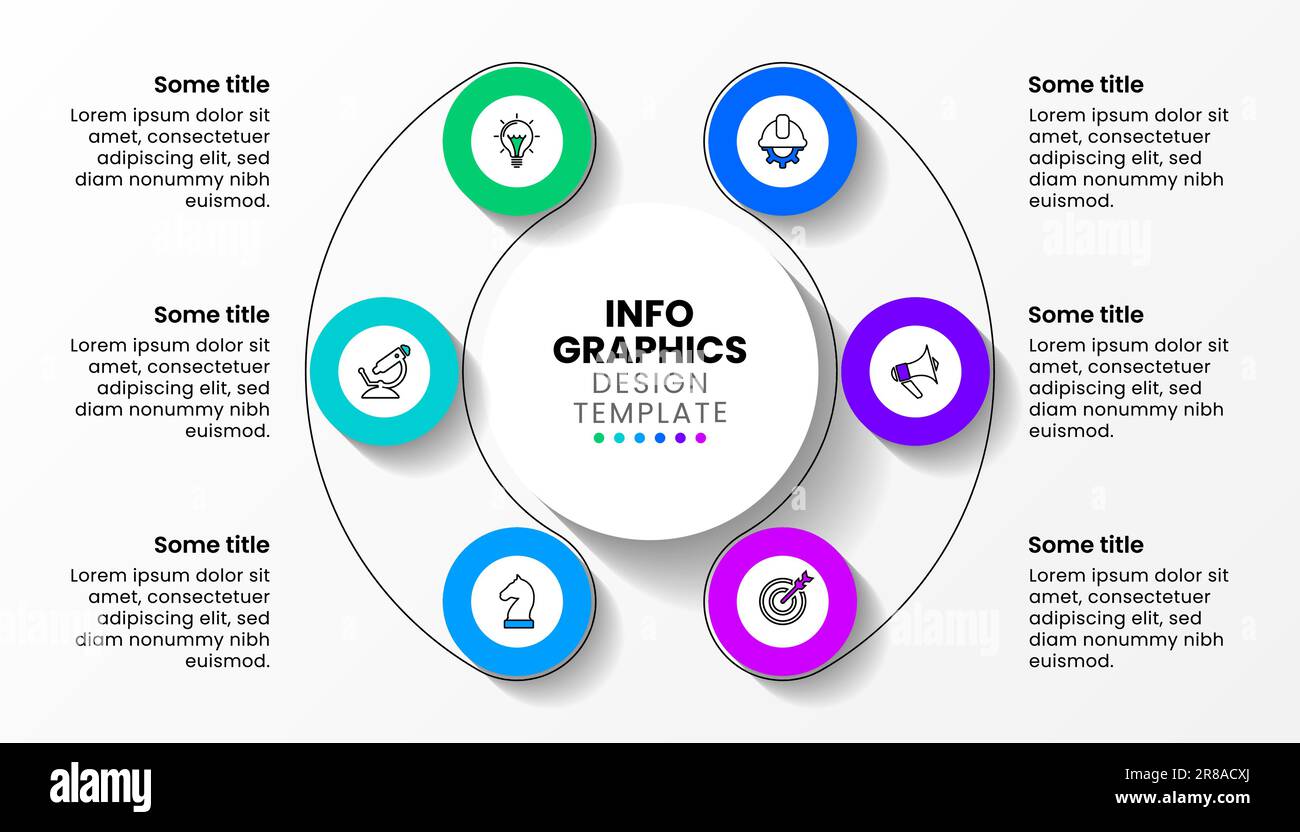 Infographic template with icons and 6 options or steps. Circle. Can be ...