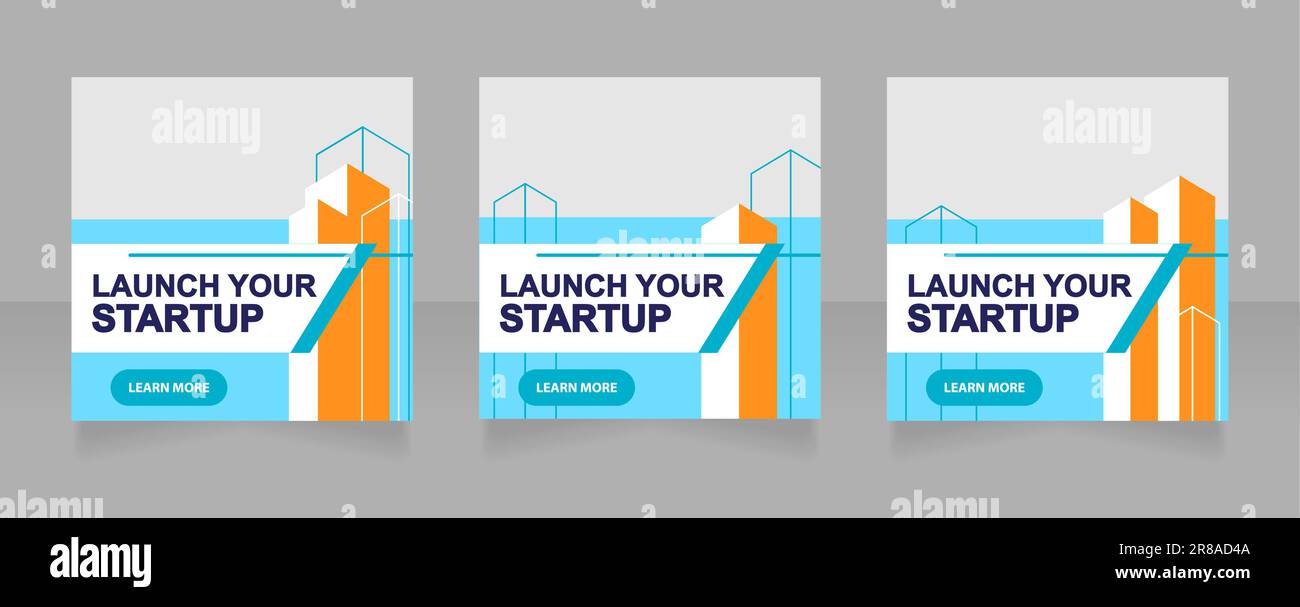 Launching startup web banner design template Stock Vector Image & Art ...