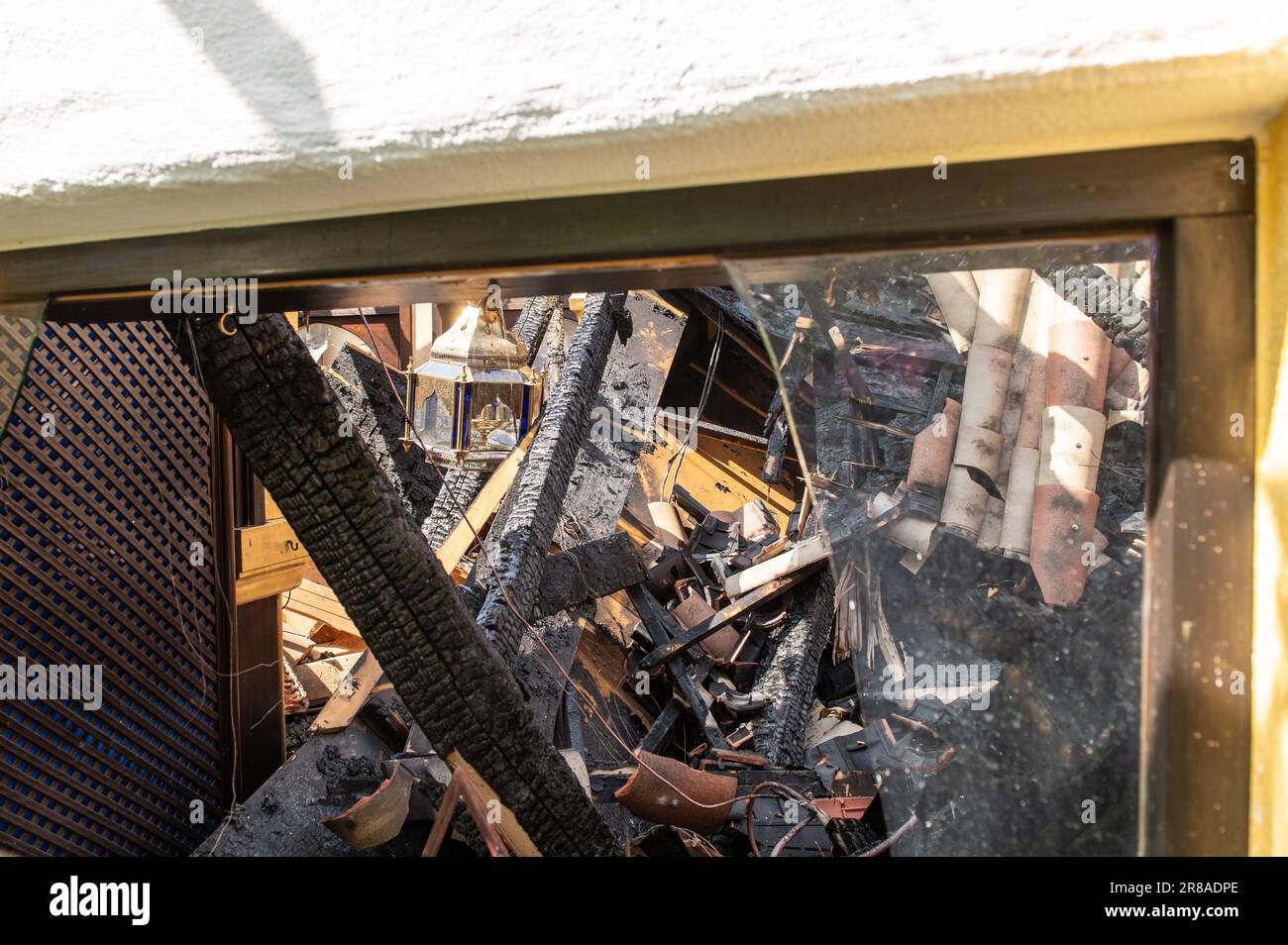 Rust, Germany. 20th June, 2023. Charred building parts can be seen ...