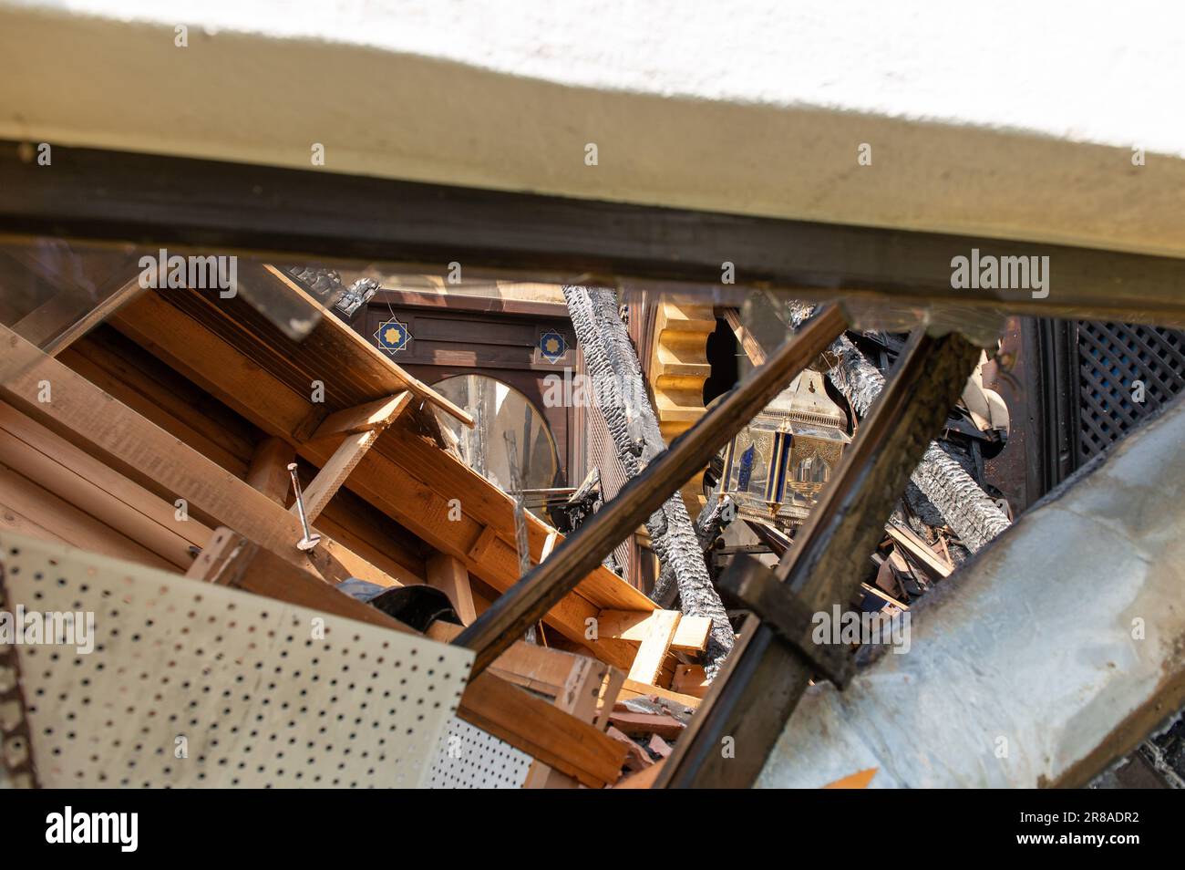 Rust, Germany. 20th June, 2023. Charred building parts can be seen ...
