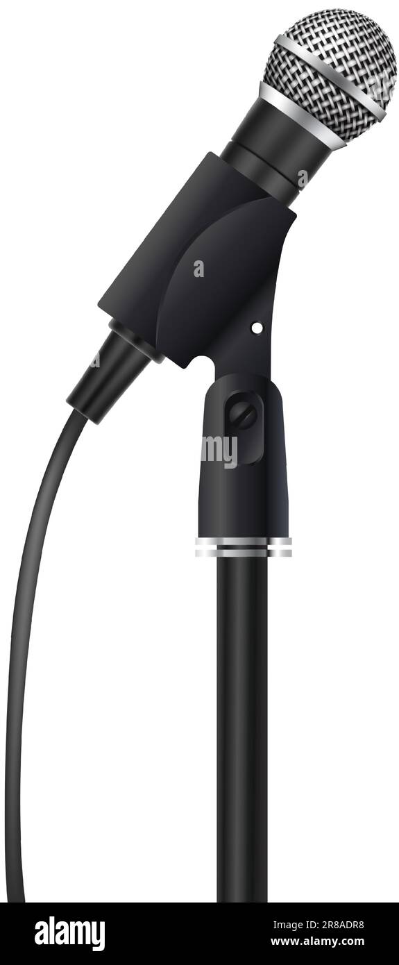 3d realistic vector icon. Music sound concept. Modern style microphone ...