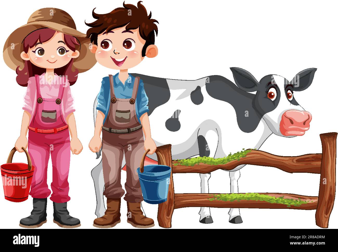 Cute farmer cartoon character illustration Stock Vector Image & Art - Alamy