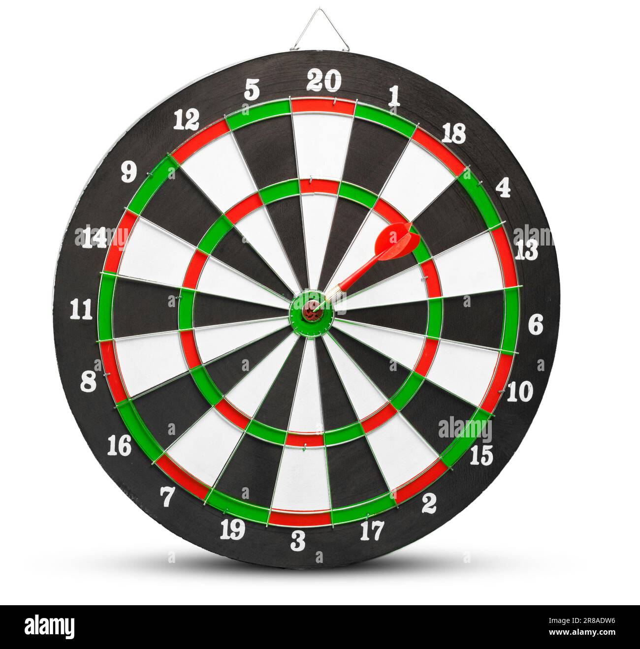 dart arrow hitting in the target center of dartboard Stock Photo - Alamy