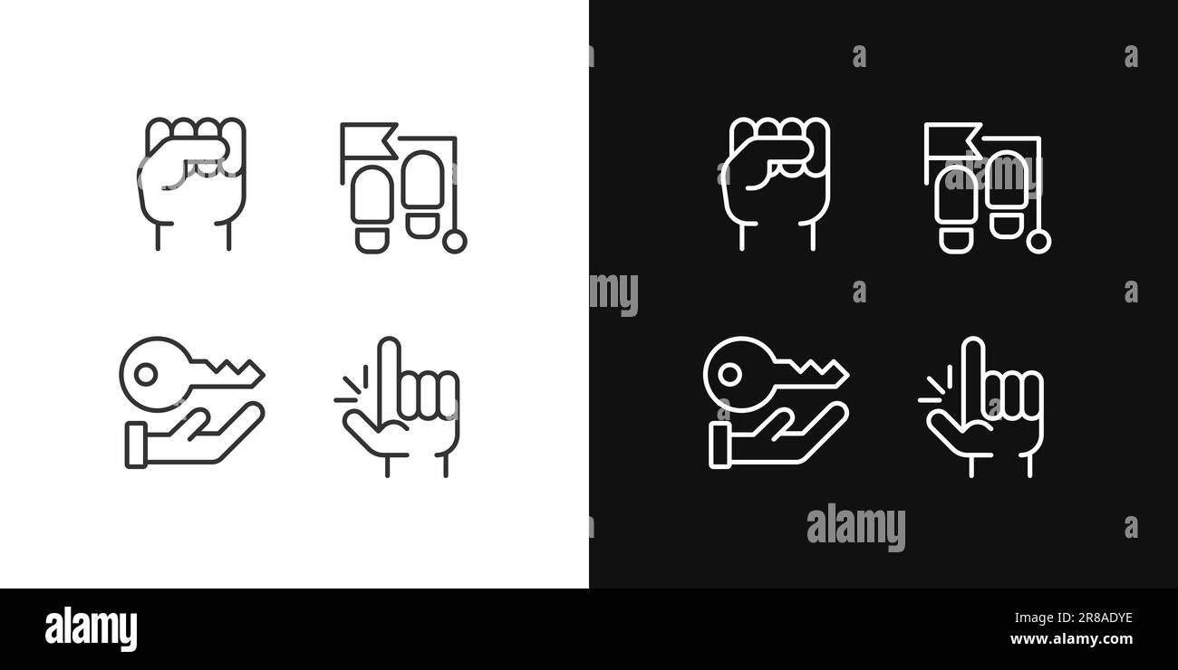 Goal setting pixel perfect linear icons set for dark, light mode Stock Vector Image & Art - Alamy