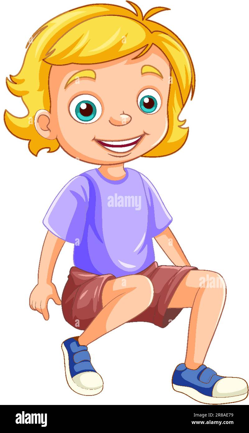 Girl cartoon charater sitting isolated illustration Stock Vector Image ...