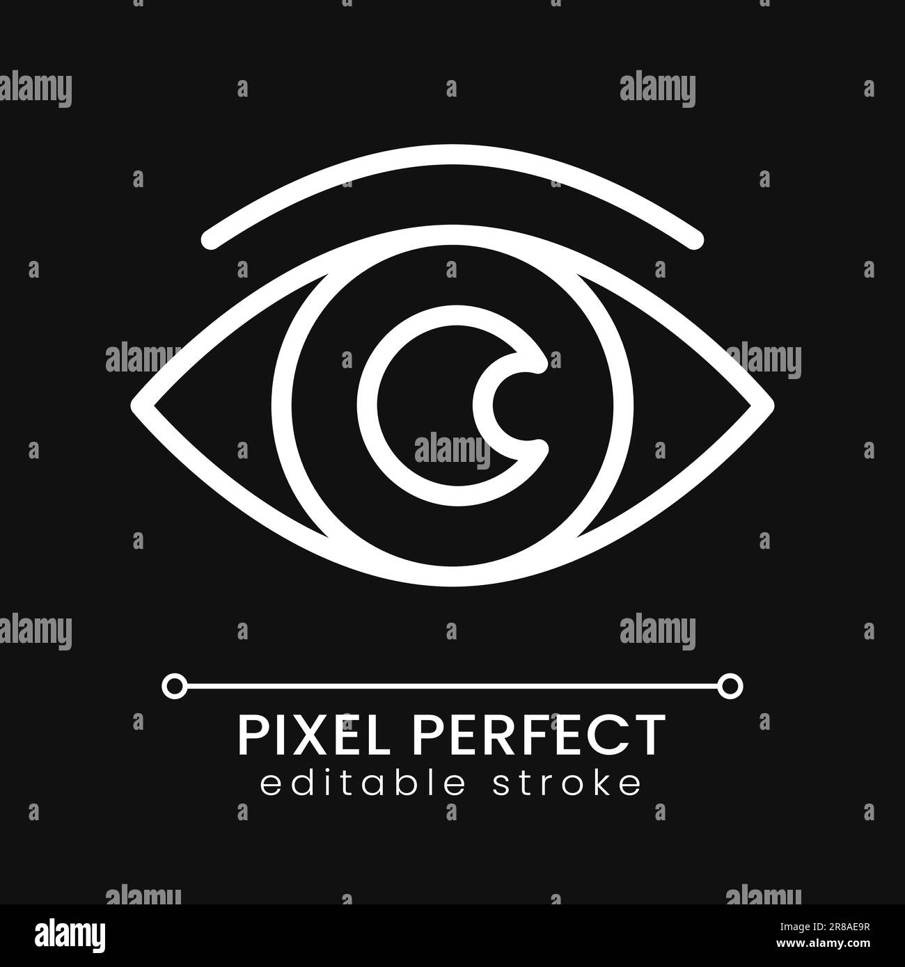 Eye pixel perfect white linear icon for dark theme Stock Vector Image ...