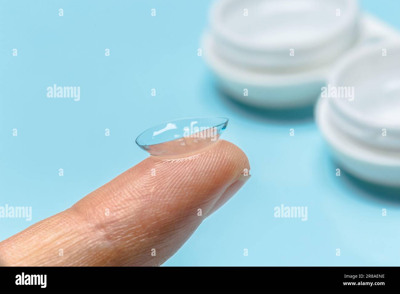 hand with contact lens Stock Photo - Alamy
