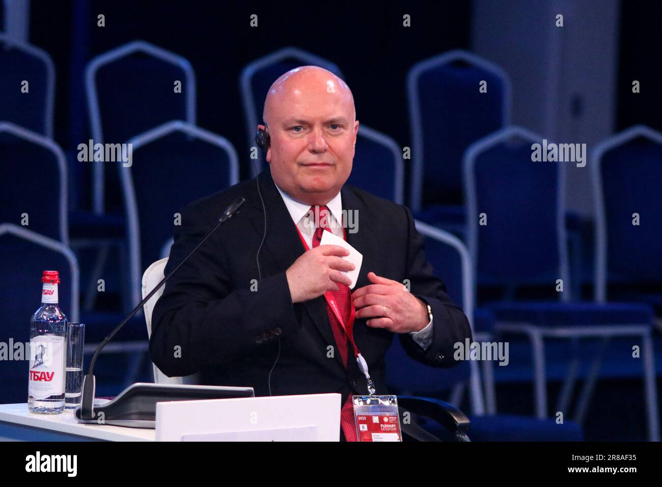 Saint Petersburg, Russia. 16th June, 2023. Michael Goddard, President, Netley Group, attends a ...