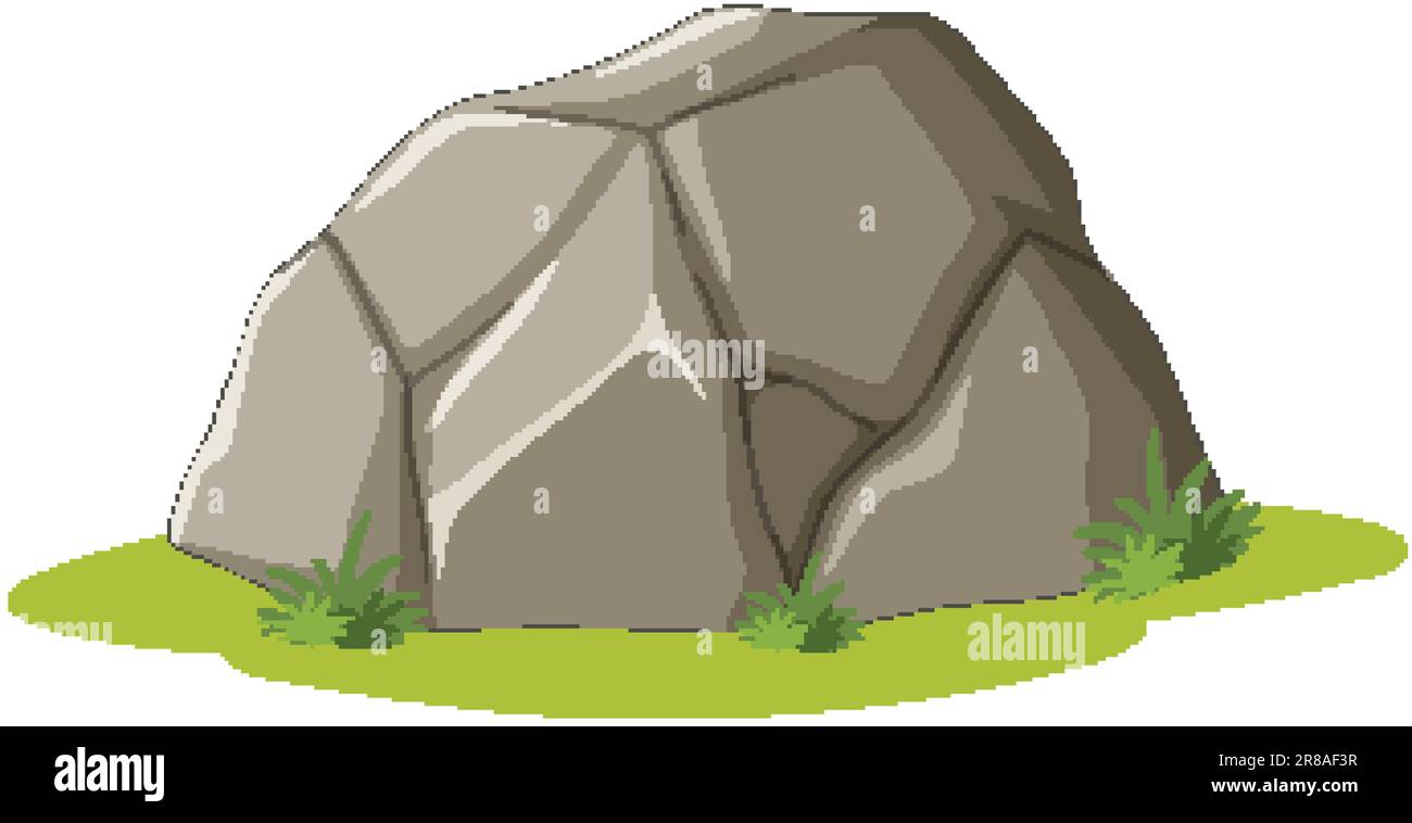 Isolated rock in nature cartoon illustration Stock Vector Image & Art ...