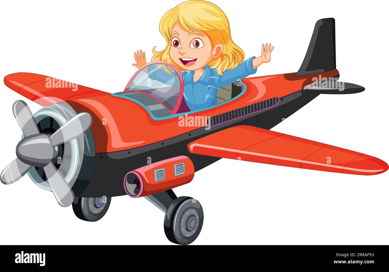 Female pilot flying jet plane illustration Stock Vector Image & Art - Alamy