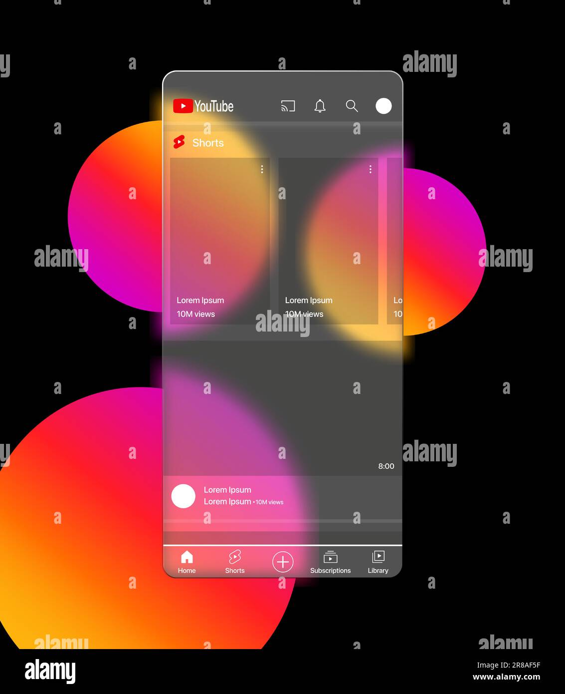 Youtube Mockup Social Media Post Template In Glassmorphism Background Player Mock Up Frame