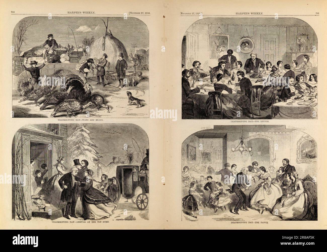 Thanksgiving Day--Ways and Means/Arrival at the Old Home/The Dinner/The ...