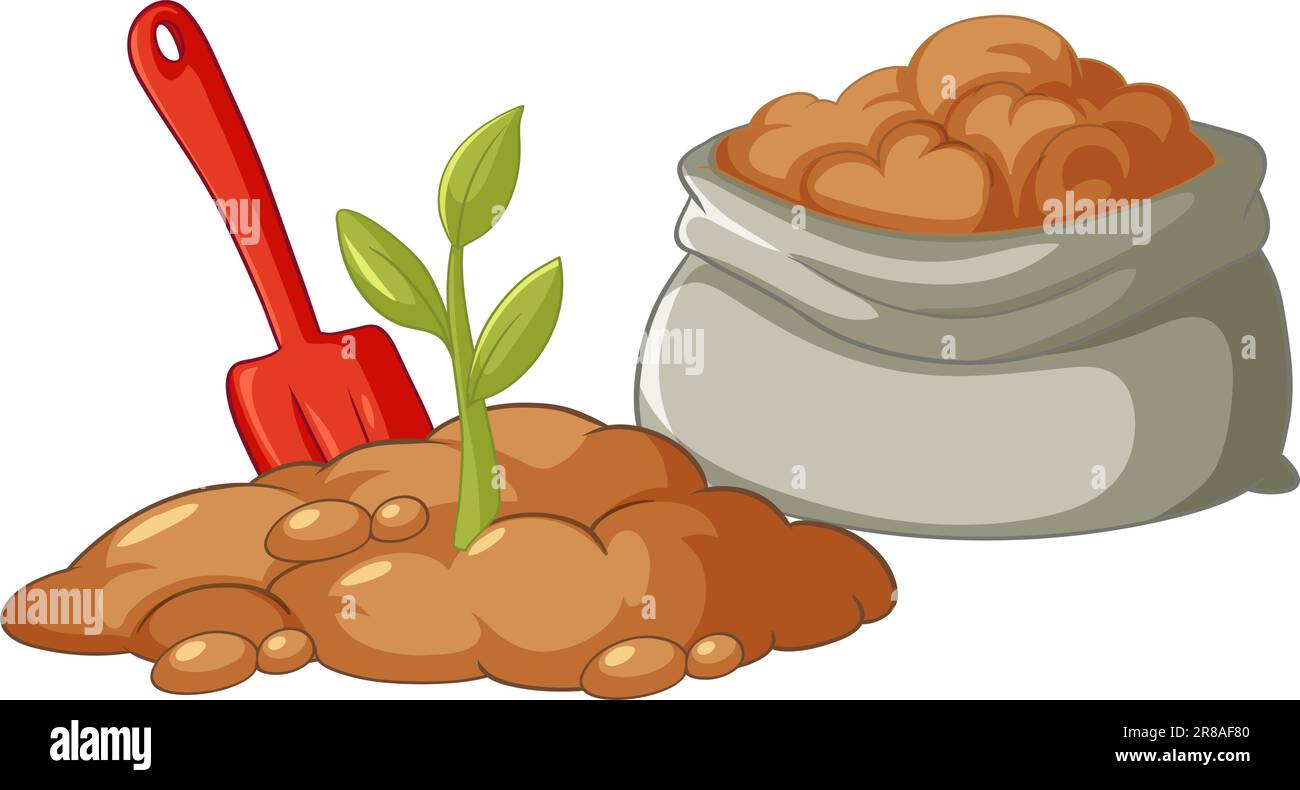 Plant and soil isolated illustration Stock Vector Image & Art - Alamy