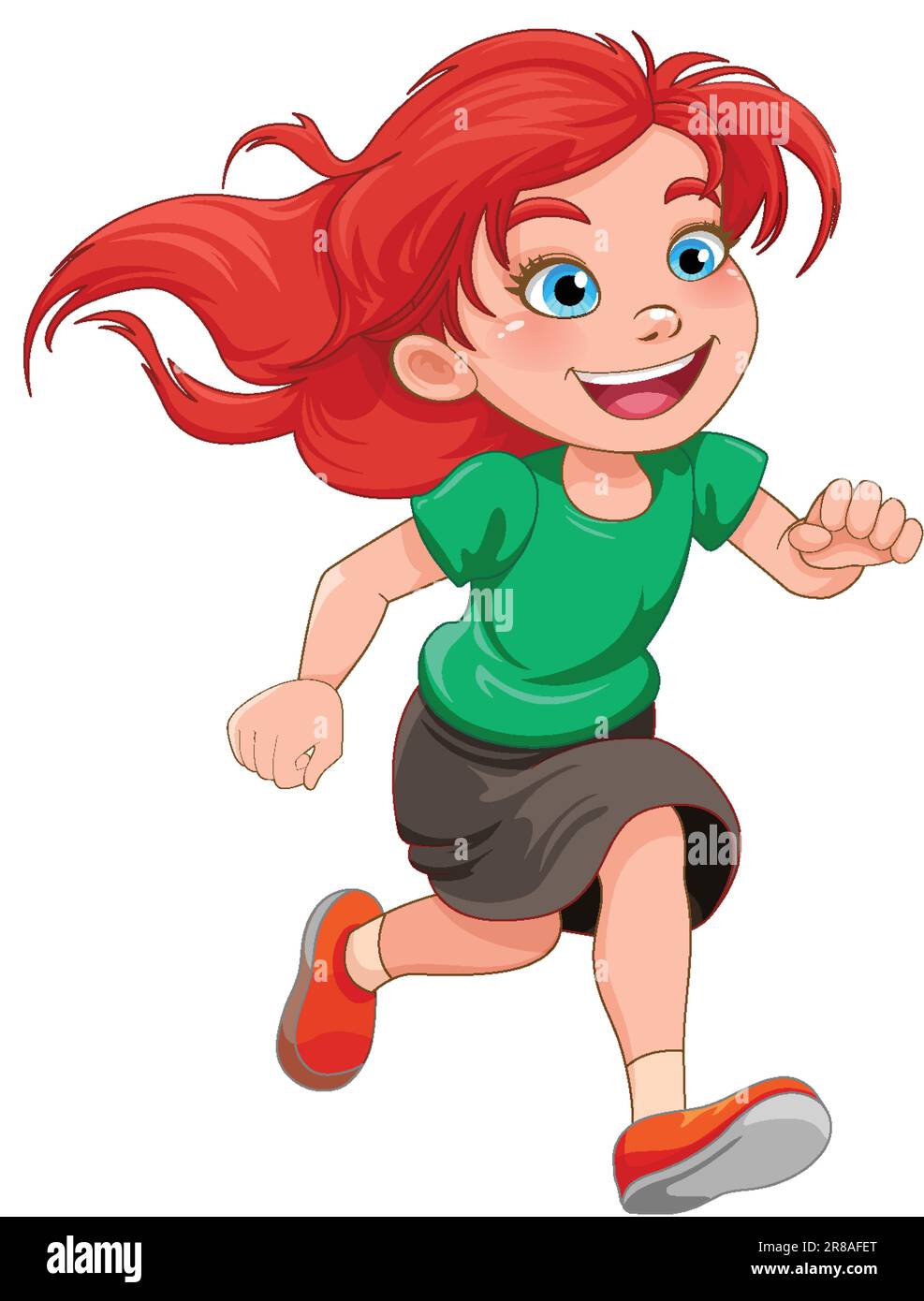 Running girl cartoon character illustration Stock Vector Image & Art ...