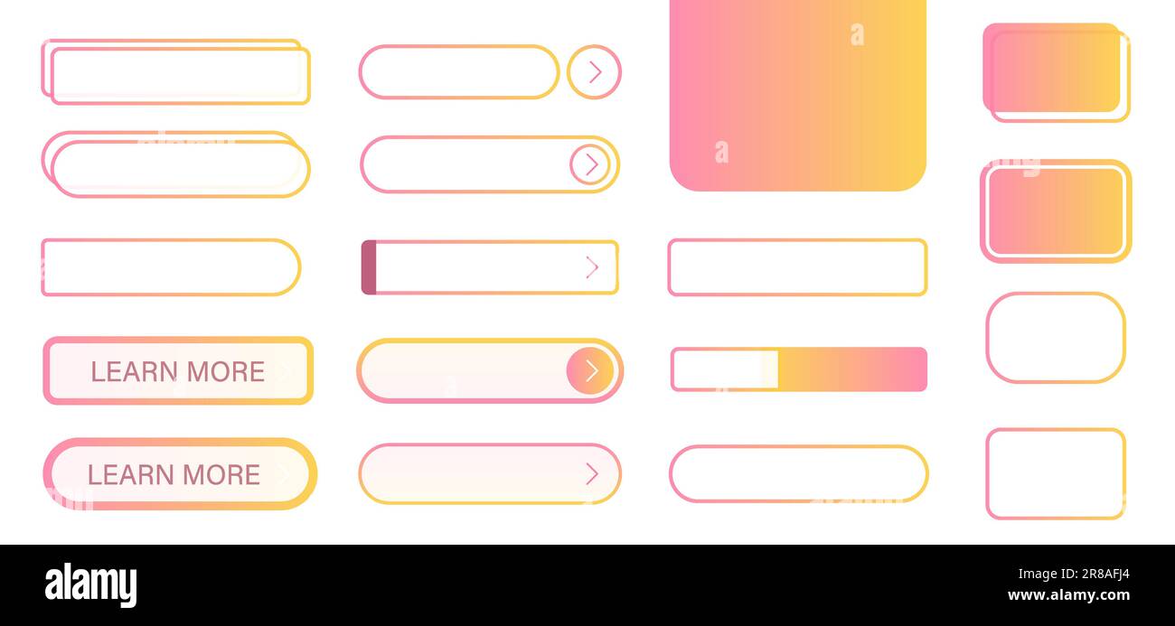 The Learn More is a set of simple modern buttons. Push button for an application, advertisement ...