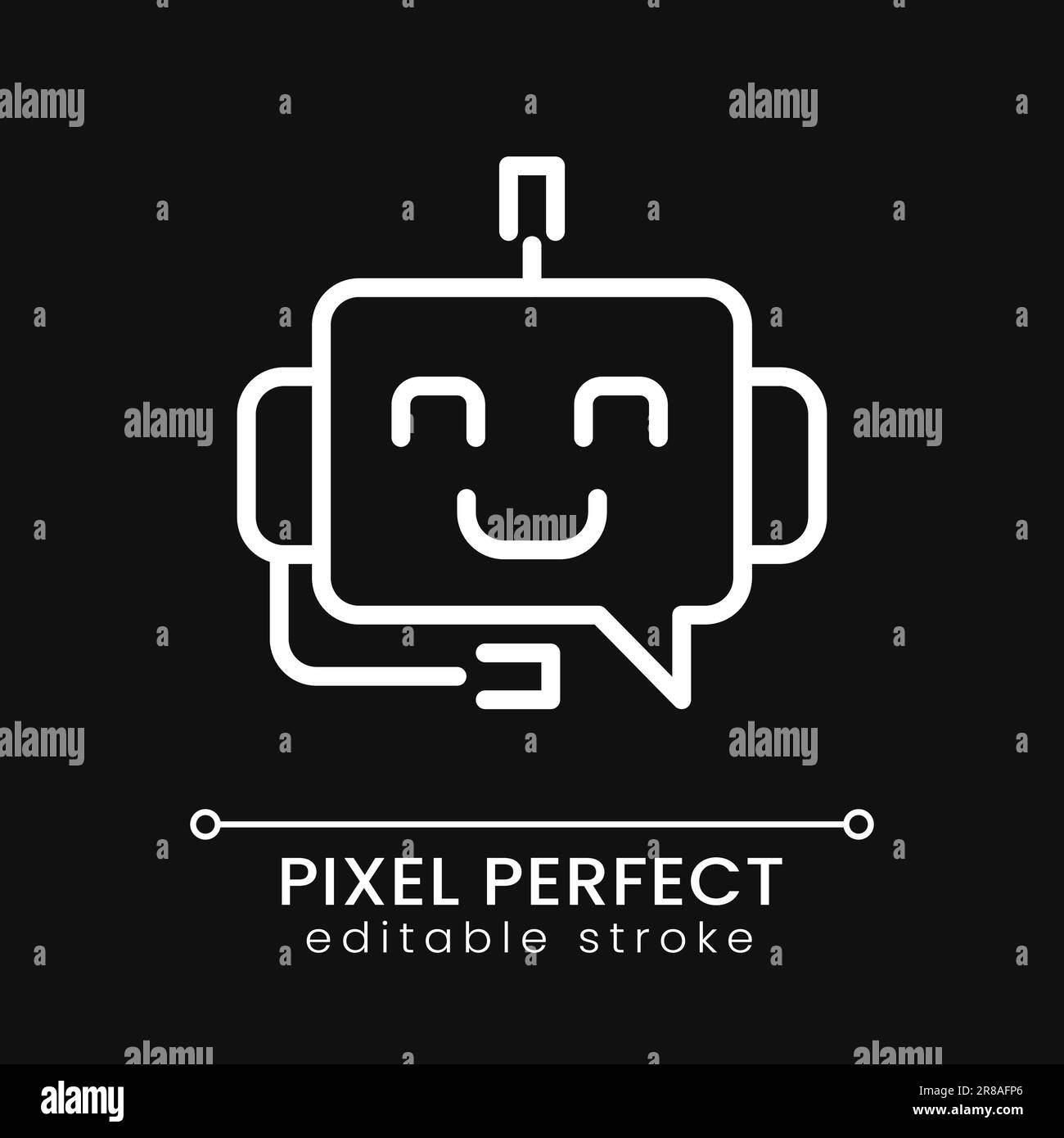 Support chatbot pixel perfect white linear icon for dark theme Stock ...