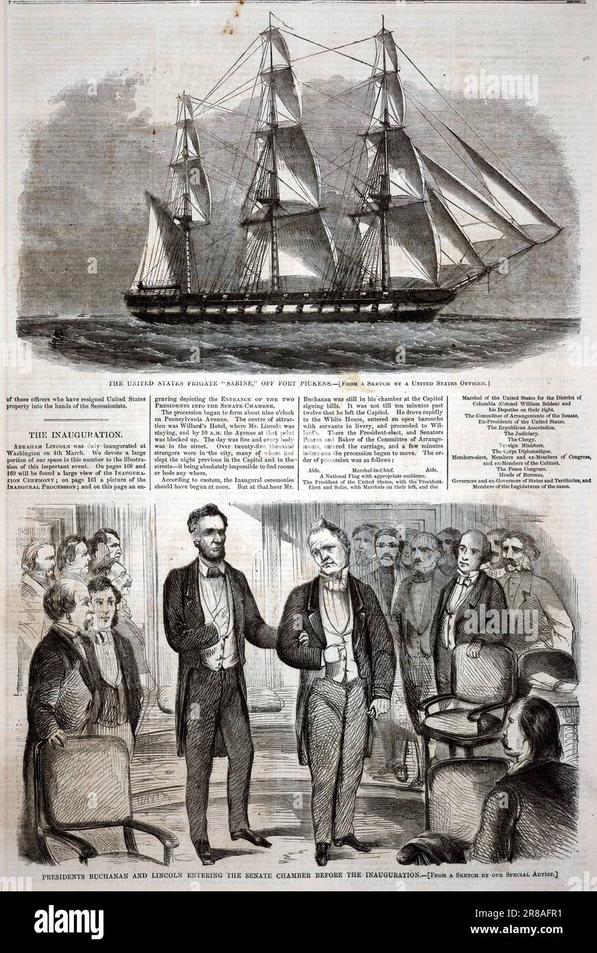 Presidents Buchanan and Lincoln Entering the Senate Chamber Before the ...