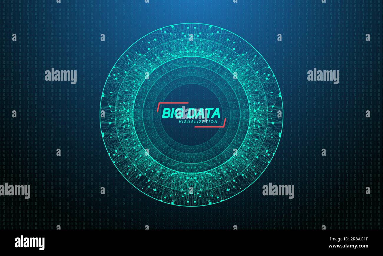 Big Data Visualization Logo Template concept. Quantum Computing Technology. Artificial ...
