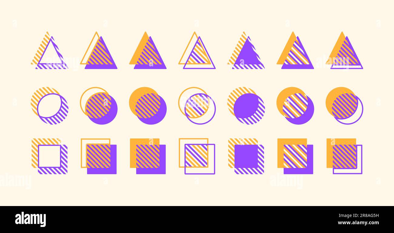 Colorful geometric shapes brochure element design set Stock Vector ...