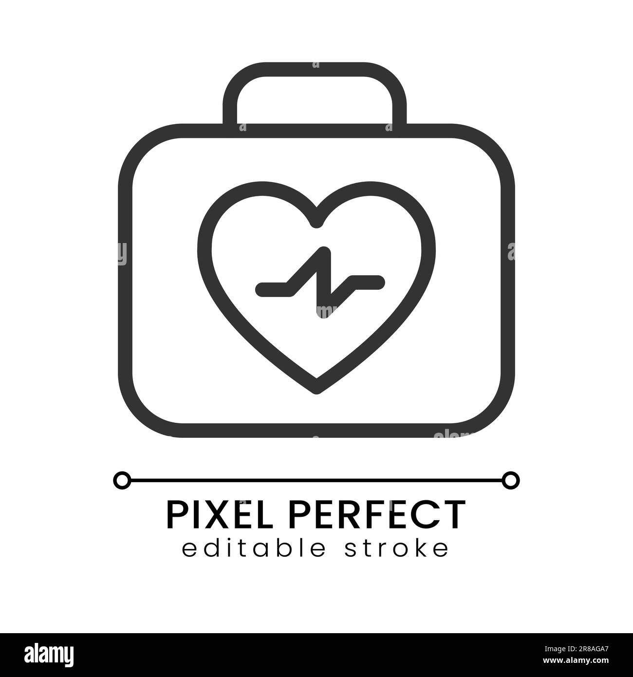 Resuscitation medical kit pixel perfect linear icon Stock Vector Image ...