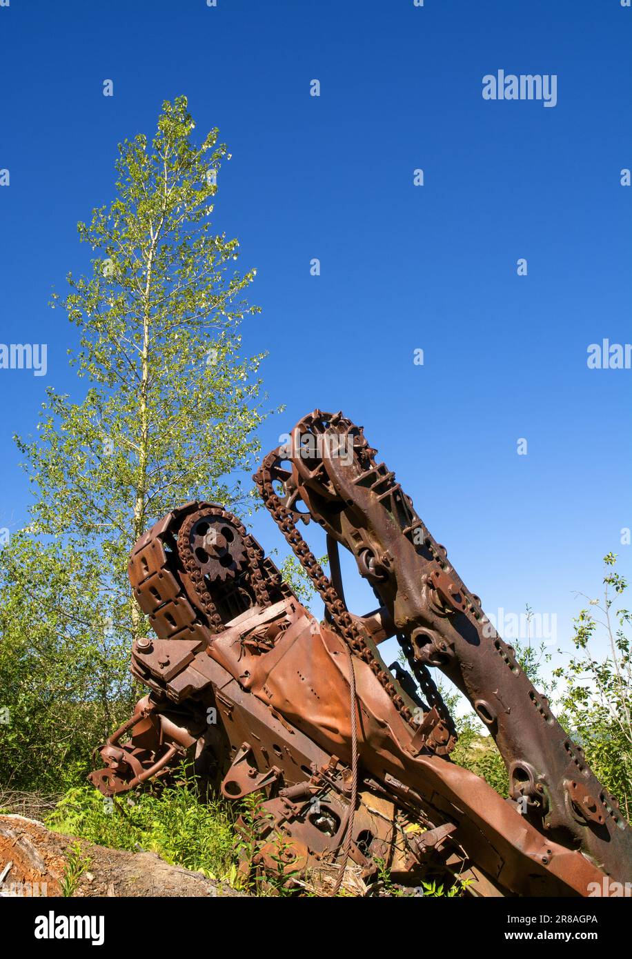 Large machinery overturned from the eruption of Mount Saint Helens ...