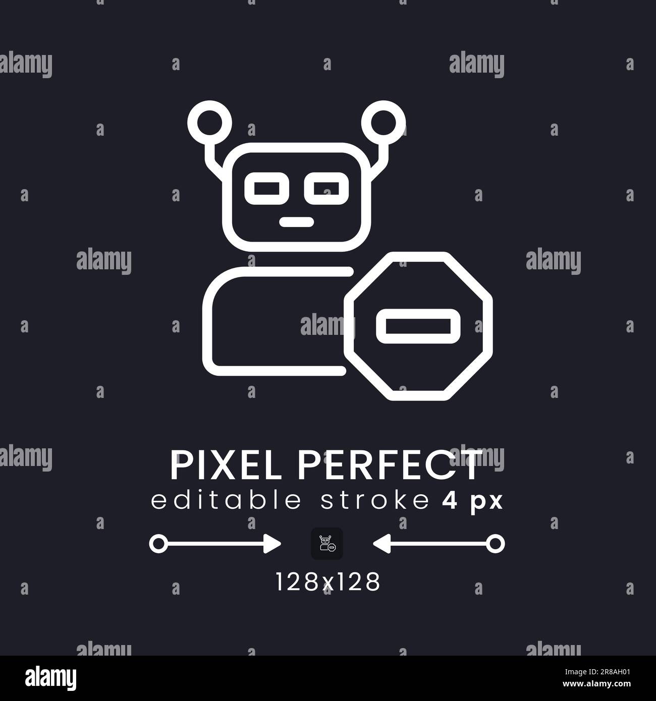 Advanced bot protection white linear desktop icon on black Stock Vector ...