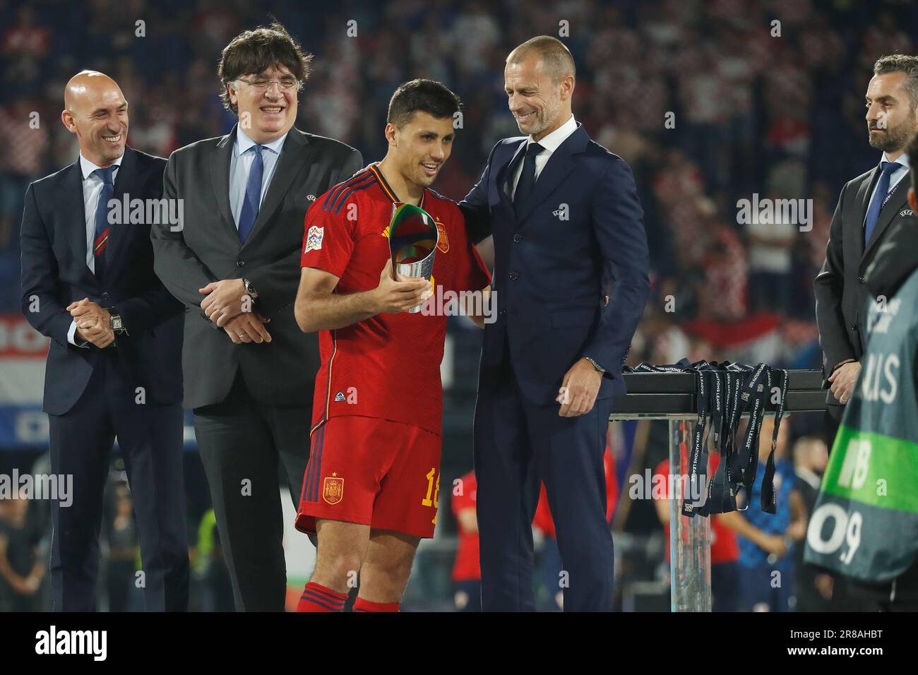 Rotterdam, Netherlands. 18th June, 2023. (L-R) Rodri (ESP), Aleksander ...