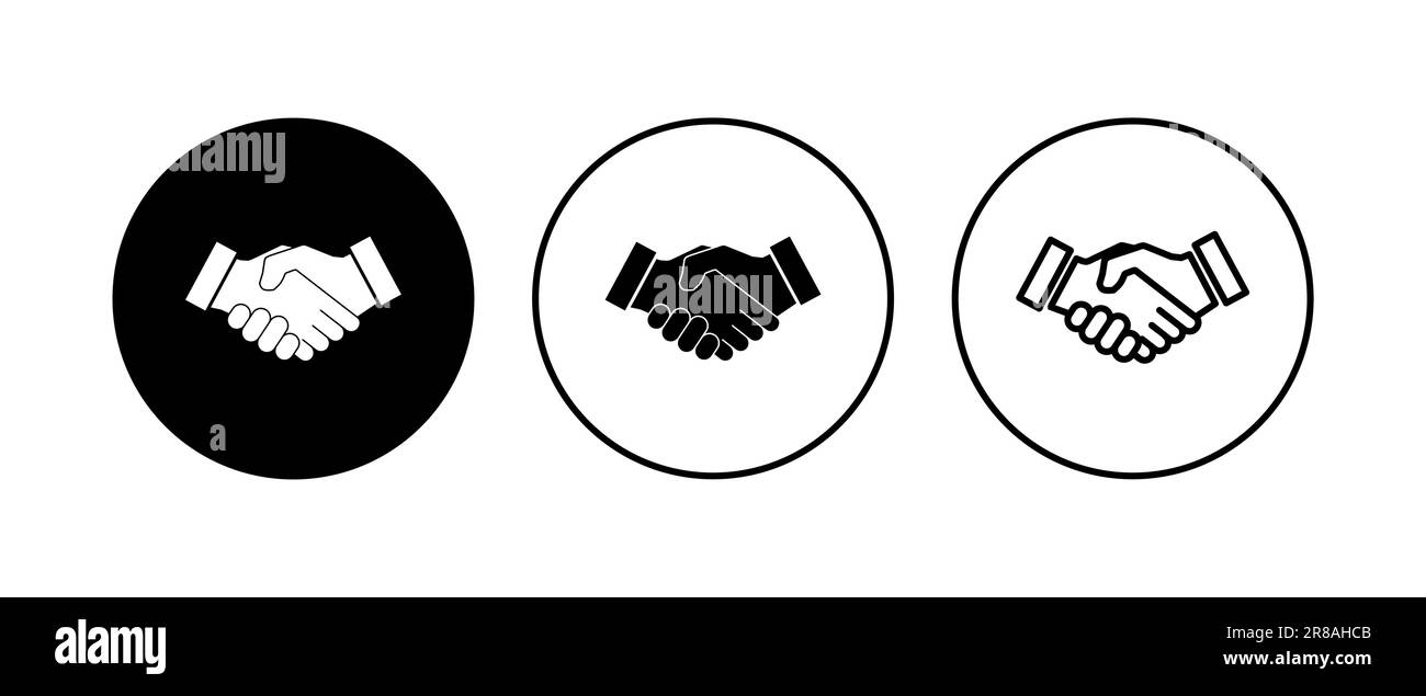 Handshake icon set. business handshake. contact agreement Stock Vector ...