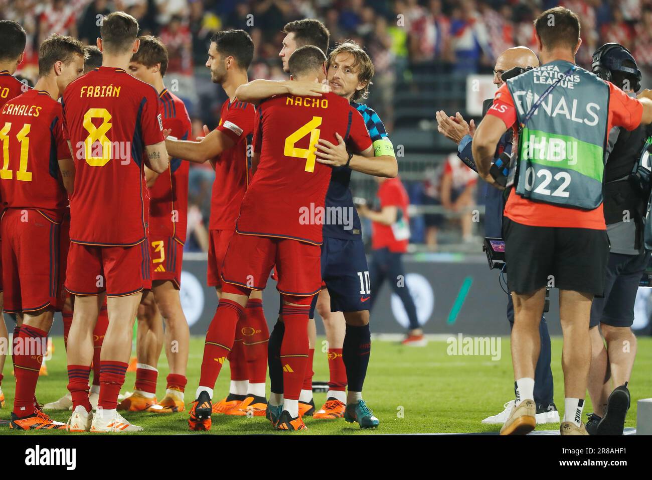 Rotterdam, Netherlands. 18th June, 2023. (L-R) Nacho (ESP), Luka Modric ...