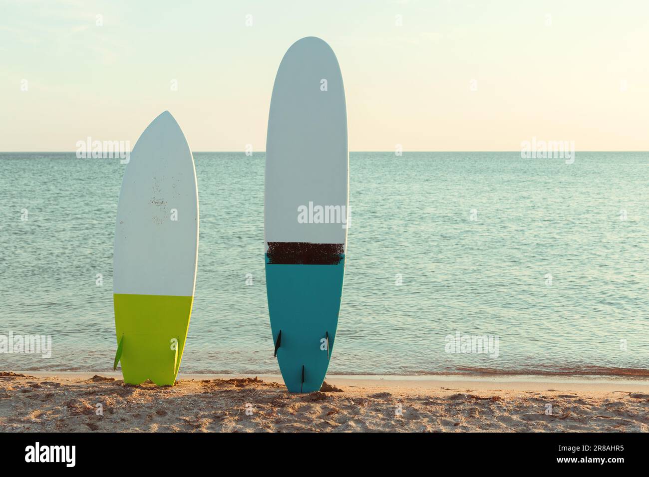 Surfboards on the beach Stock Photo - Alamy