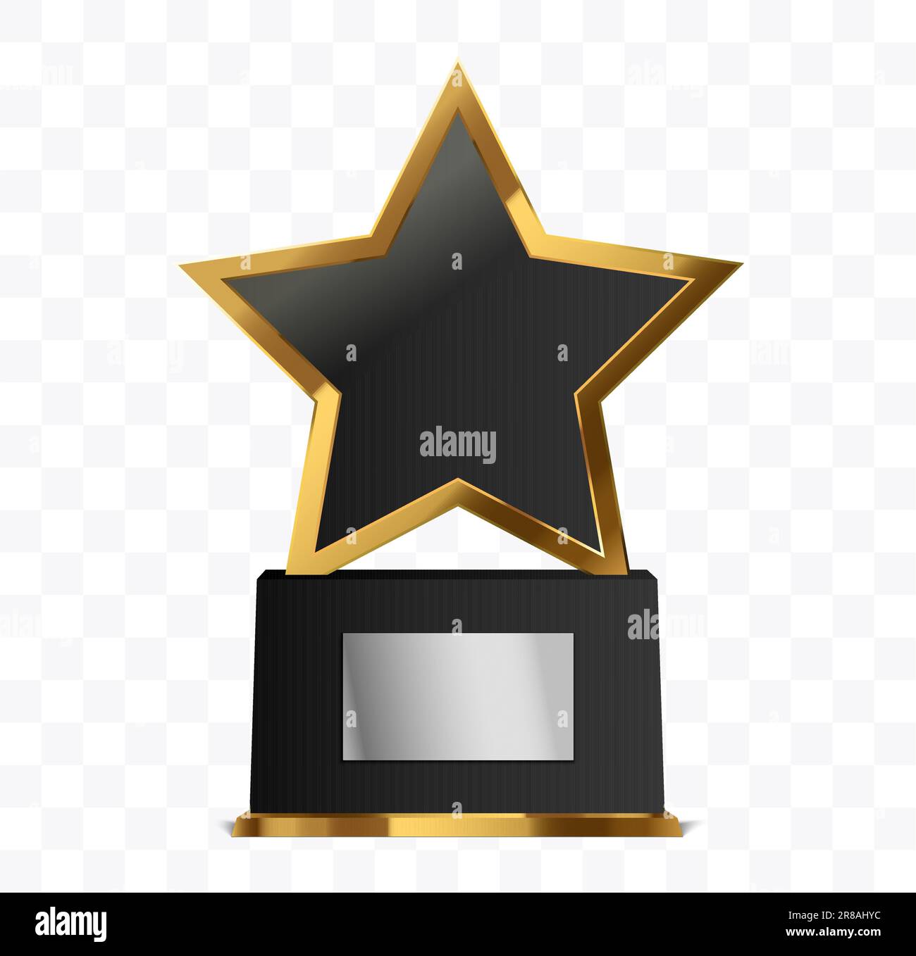 Star shape trophy award isolated. Vector illustration of gold prize on ...