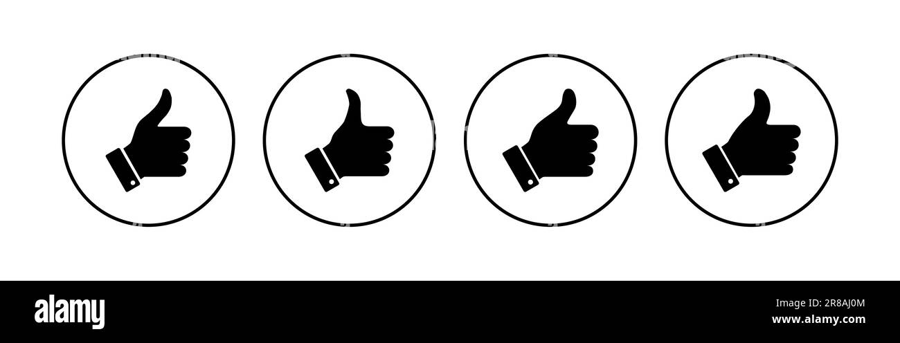 Thumbs up icon set. Hand like. Like icon vector Stock Vector Image ...