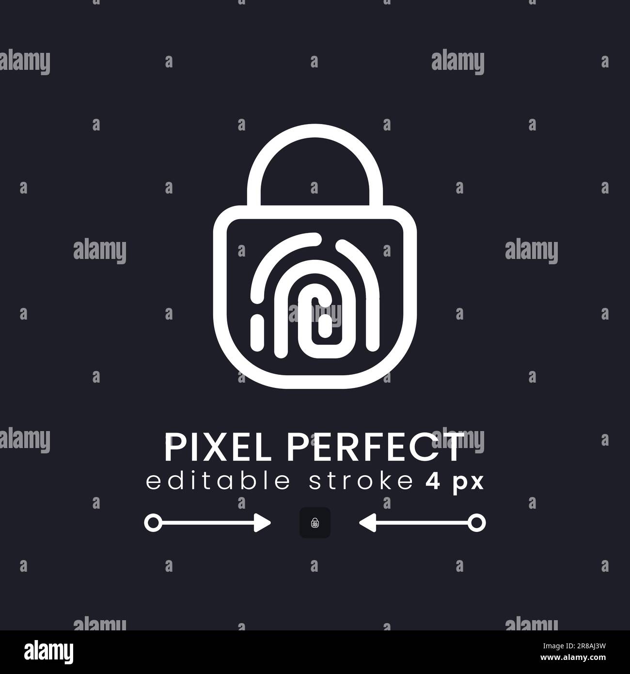 Fingerprint access white linear desktop icon on black Stock Vector ...