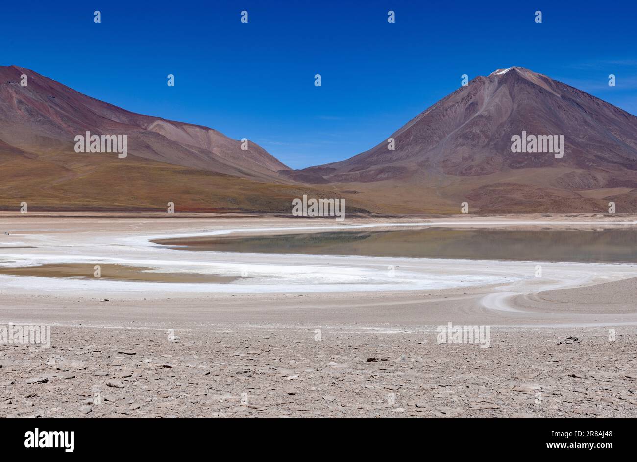 Picturesque Laguna Verde with Licancabur Volcano, just one natural ...