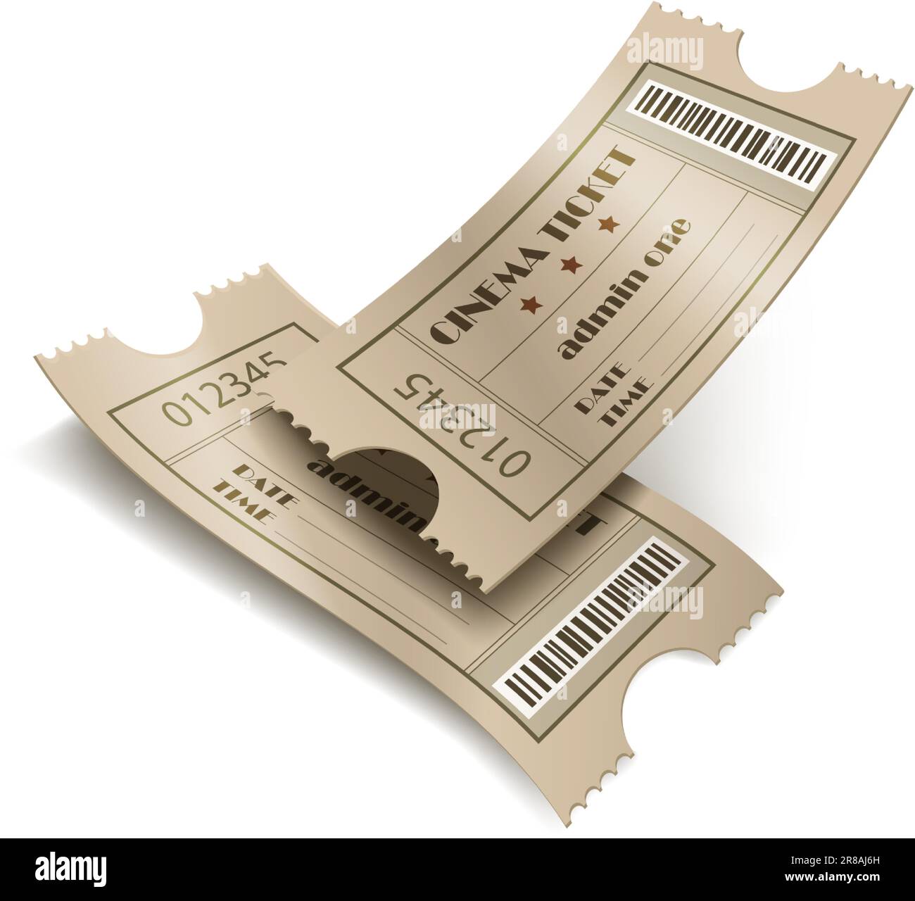 3d realistic vector icon. Cinema tickets. Isolated on white background ...