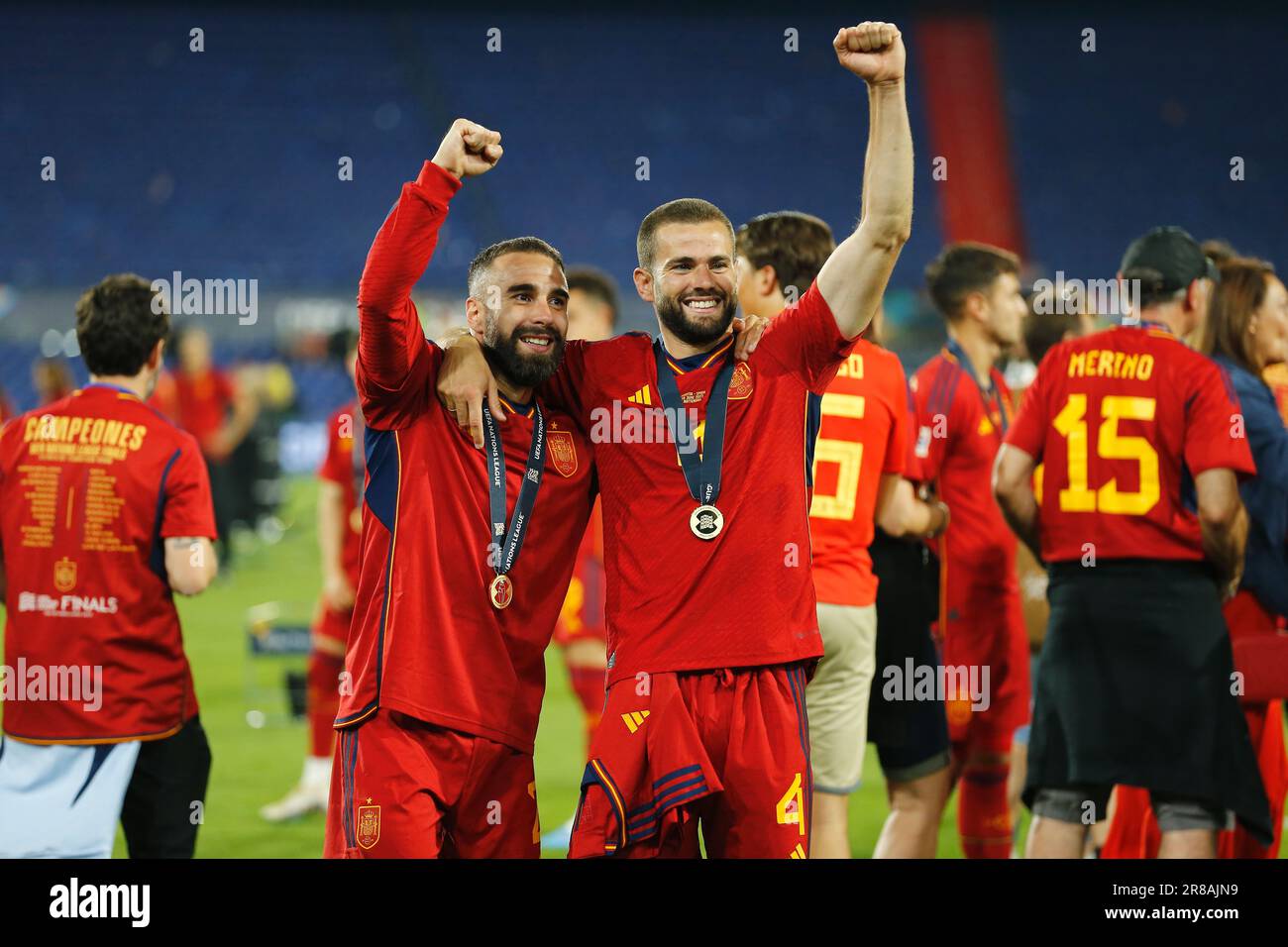 Rotterdam, Netherlands. 18th June, 2023. (L-R) Dani Carvajal, Nacho ...