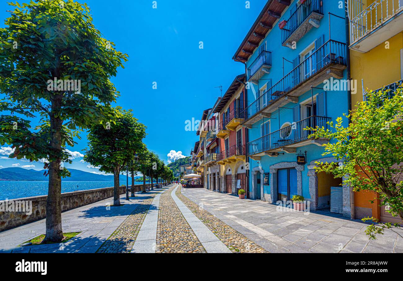 The lake promenade in Cannobio - Lago Maggiore, Verbania, Piemont ...