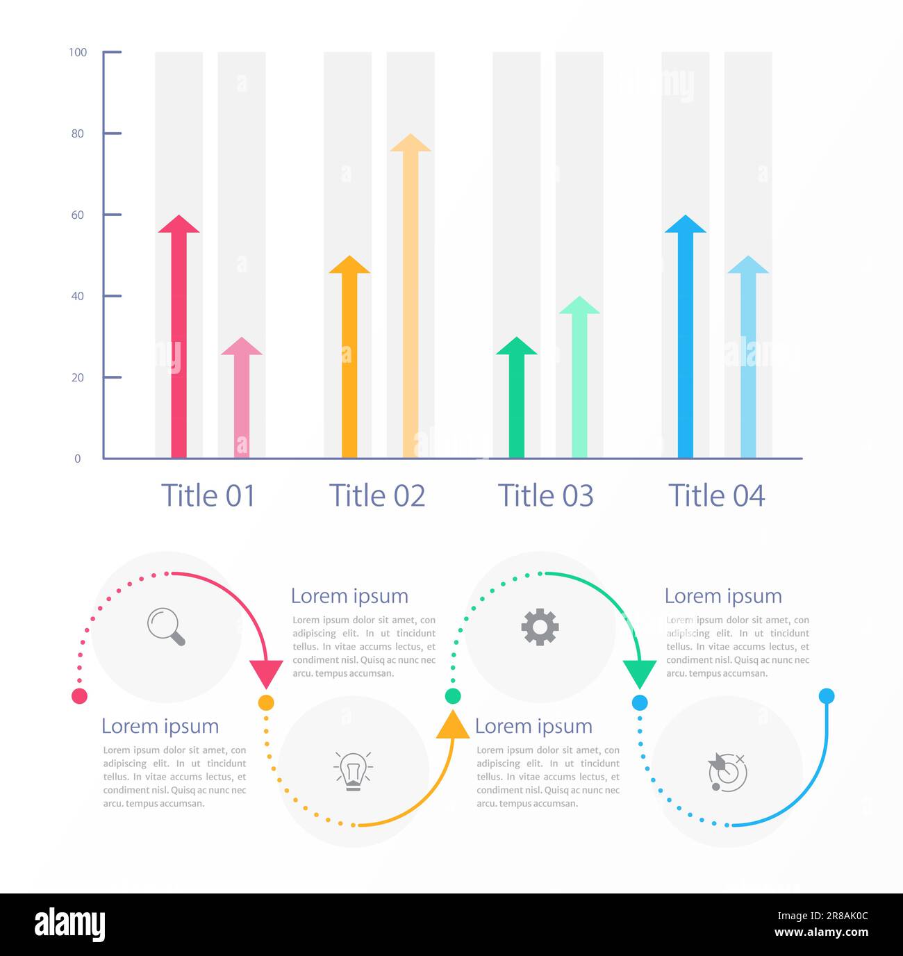 Multi-set bar infographic chart design template Stock Vector Image ...