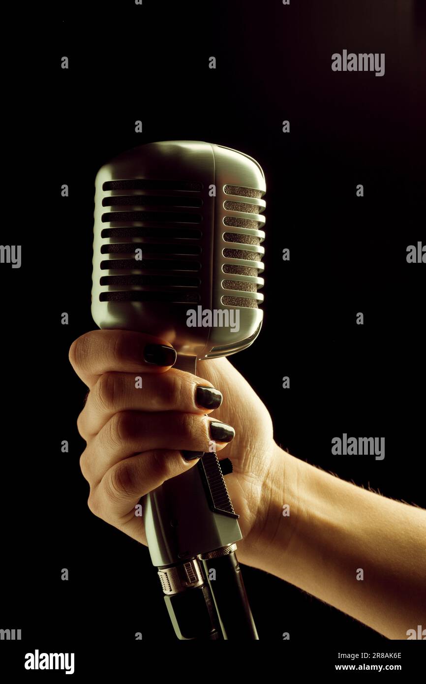 audio microphone retro style Stock Photo - Alamy