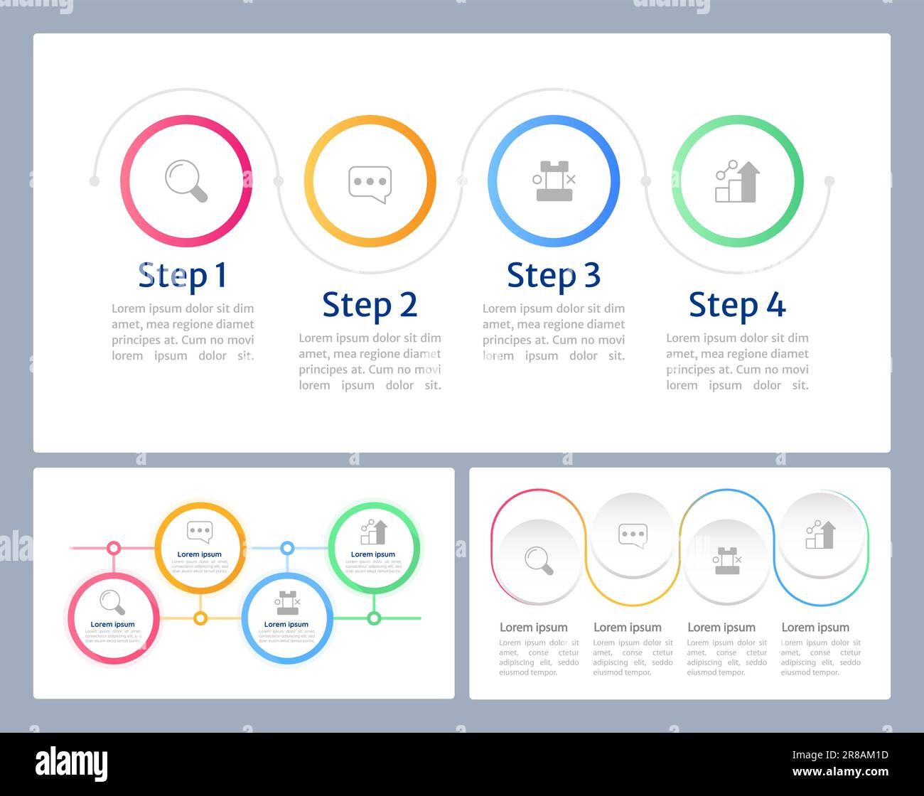 Data analytics infographic chart design templates set Stock Vector ...