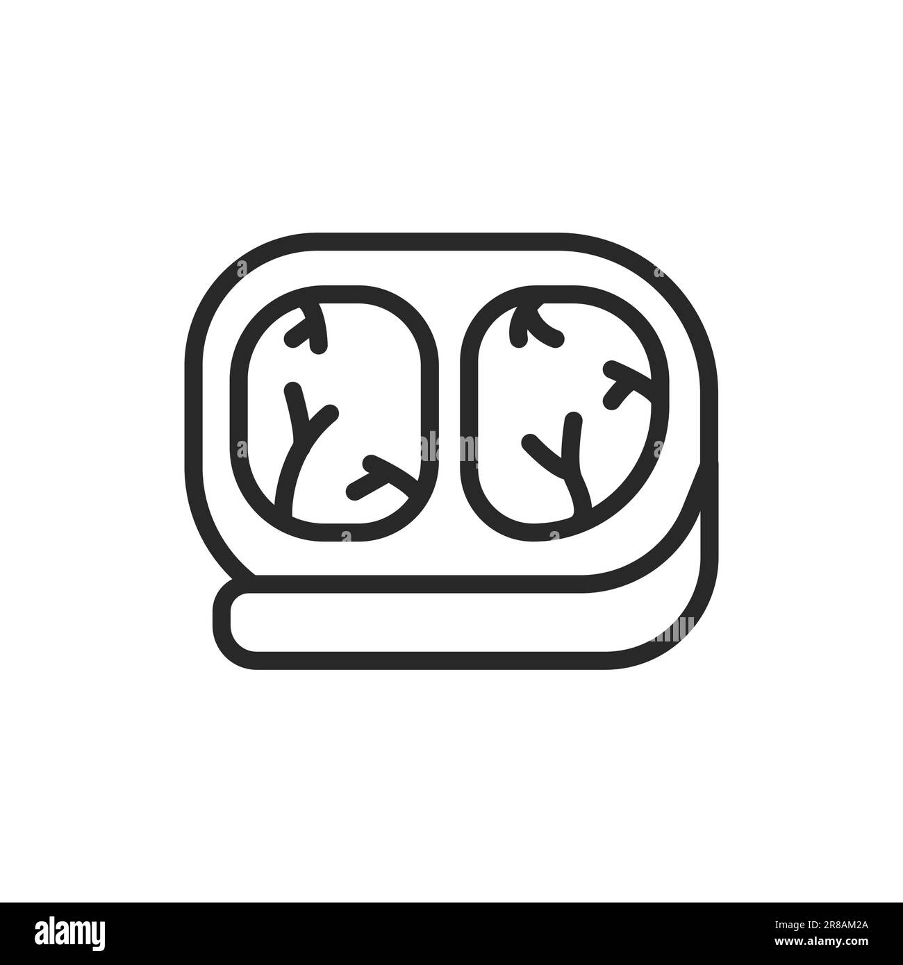 Ultrasonic diagnostic thyroid gland color line icon. Medical checkup ...