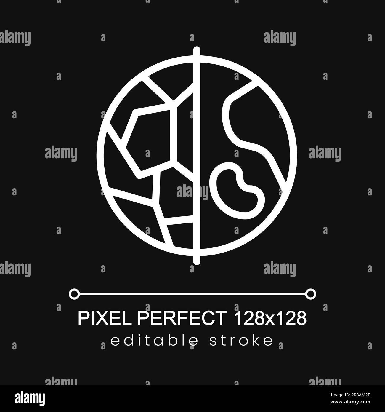 Stop Earth desertification pixel perfect white linear icon for dark ...