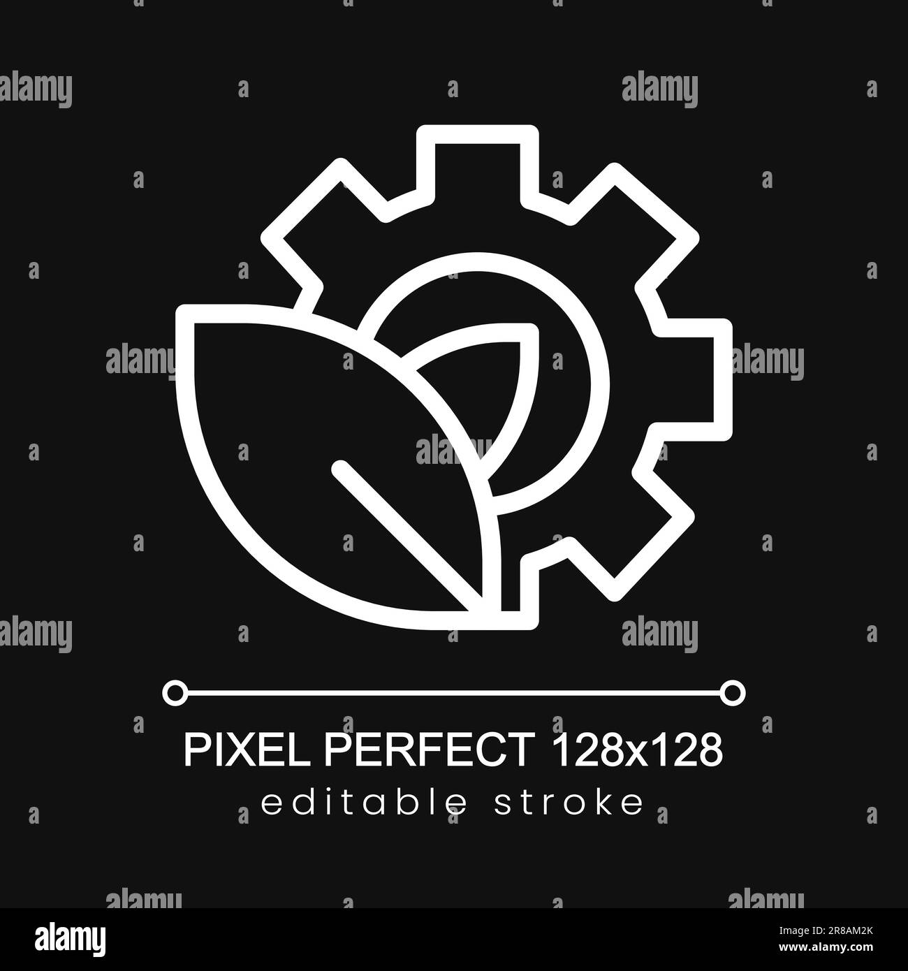 Ecology setting pixel perfect white linear icon for dark theme Stock ...